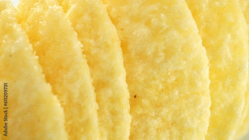 A mesmerizing macro video showcases the golden crispness of potato ...