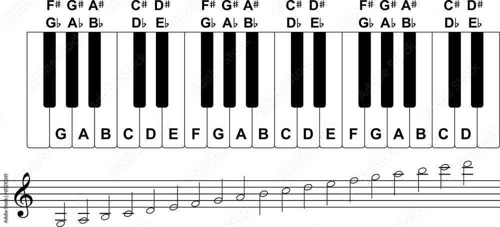 Piano keyboard diagram - piano keyboard layout on transparent ...