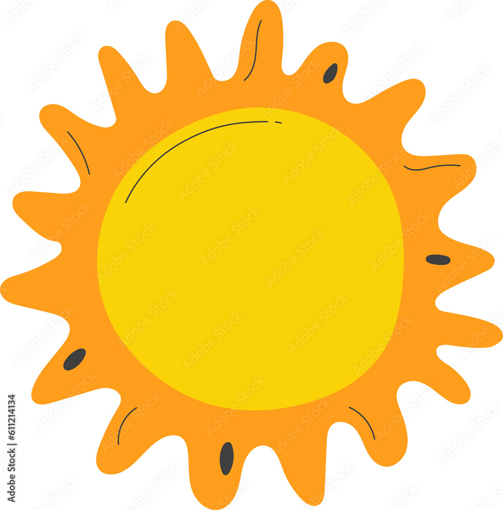 Doodle Sun cartoon. Illustration isolated on transparent background ...