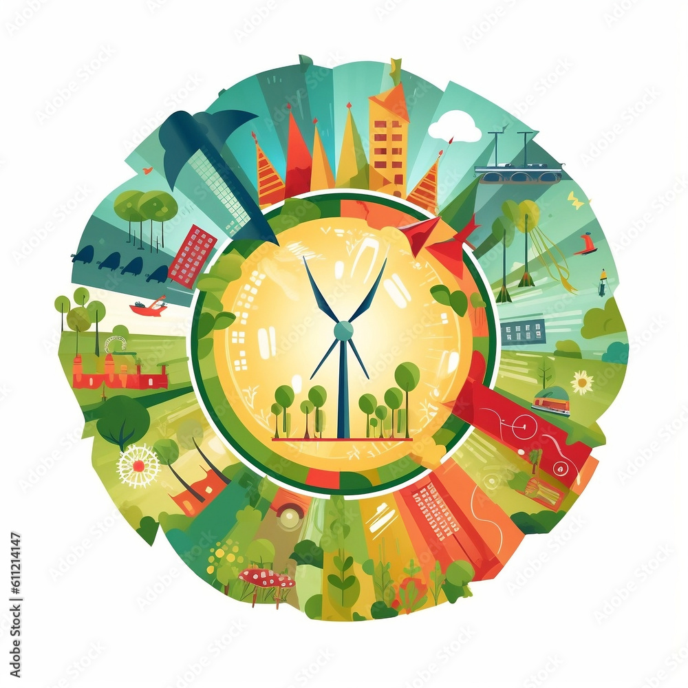 Sustainable development goals of promote clean energy. Renewable energy ...