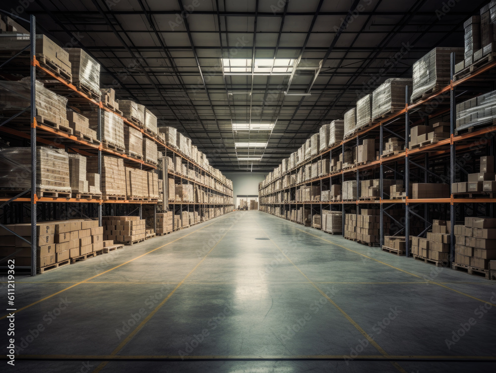 clean white minimal cross section of a generic warehouse cardboard mini ...