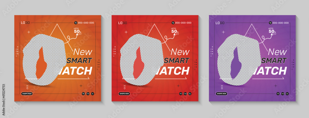 Smartwatch product promotional social media post. Gadget product sale ...