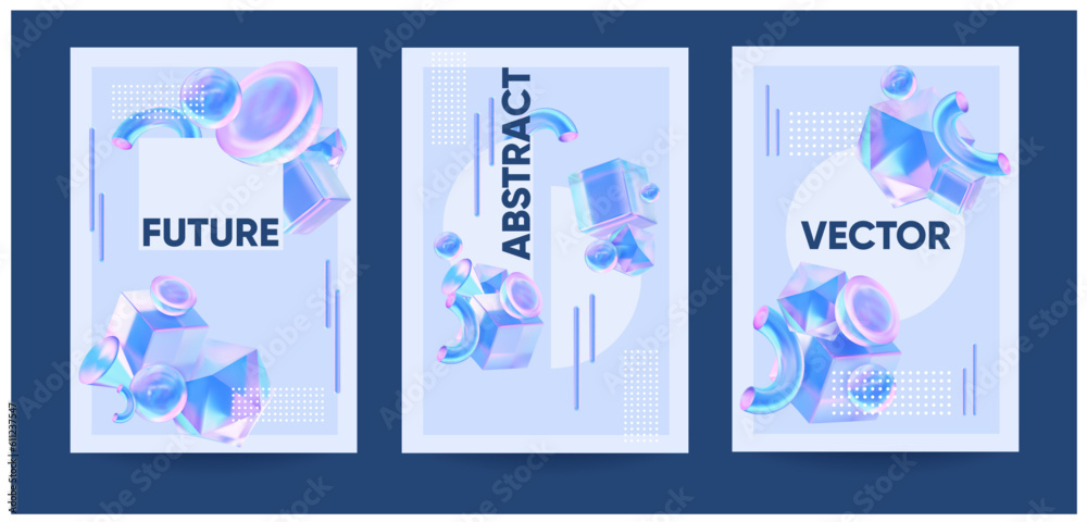 3D shapes background with geometric shapes. Abstract geometric ...