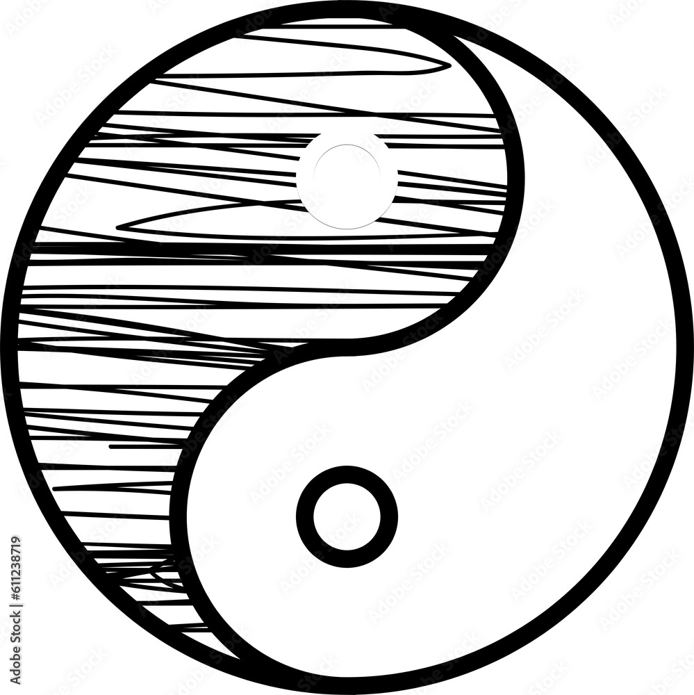 Yin yang symbol of harmony and balance. Flat style icon on transparent ...