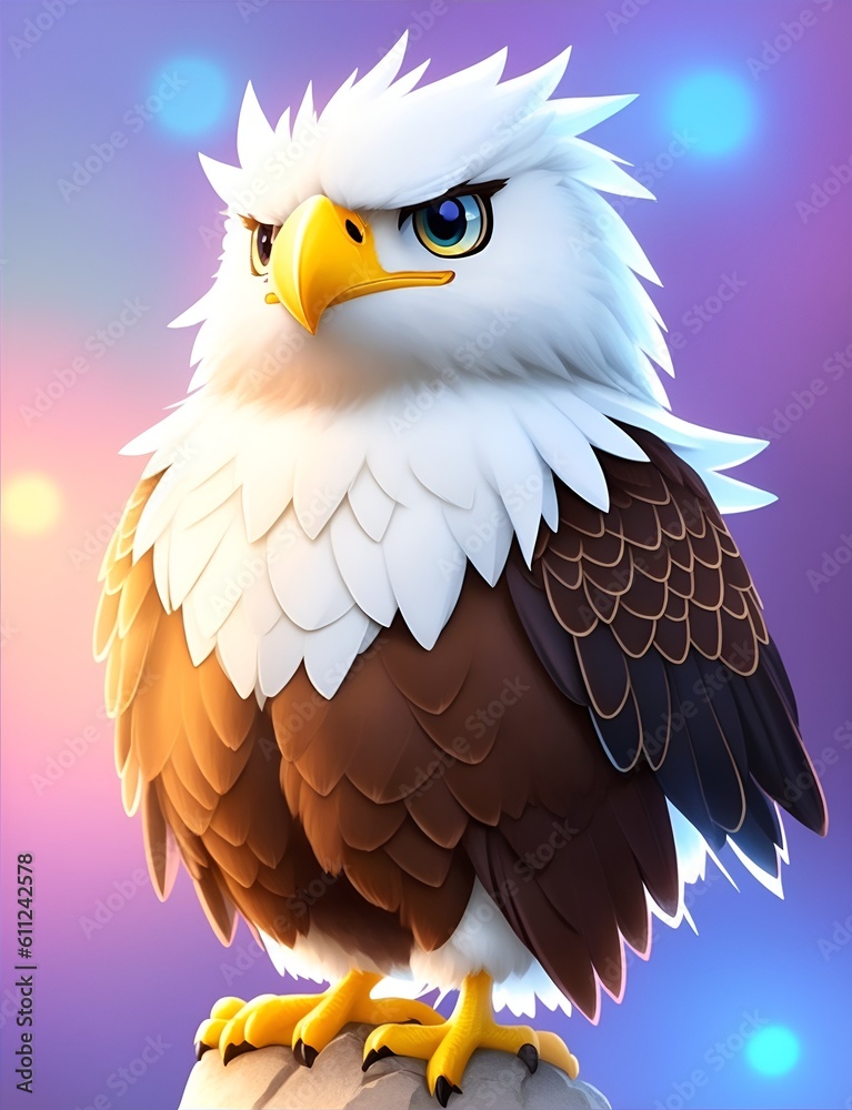 Generative AI, Generative, AI, cute tiny hyperealistic Anime Eagle from ...
