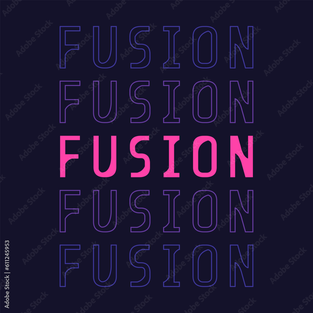 Vetor de Fusion repeat word poster. Vector decorative typography ...