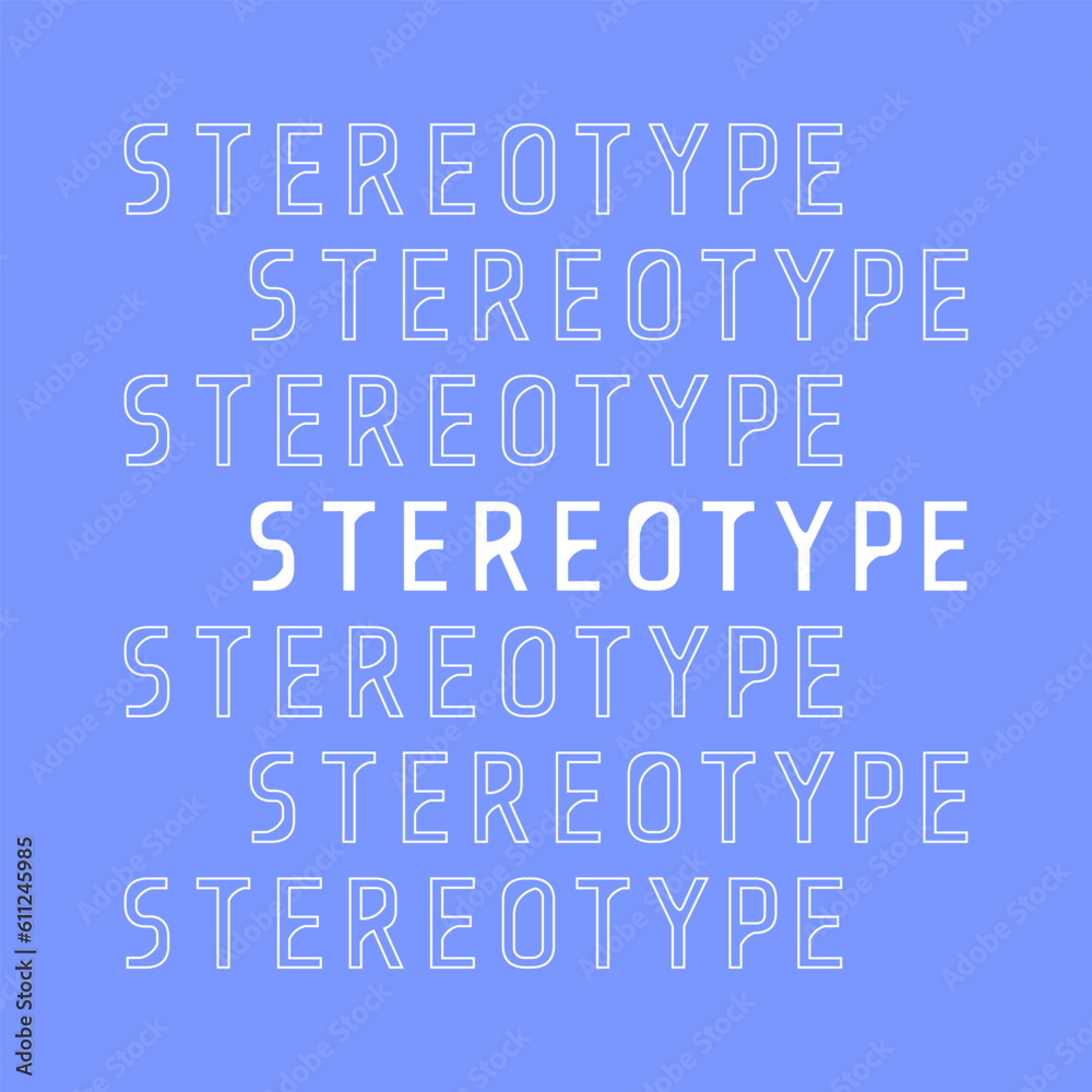 Stereotype repeat word poster. Vector decorative typography. Decorative ...