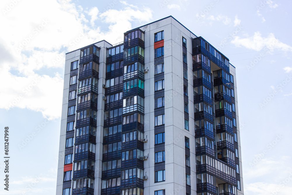 Architectural design of apartment buildings. External view of a new ...