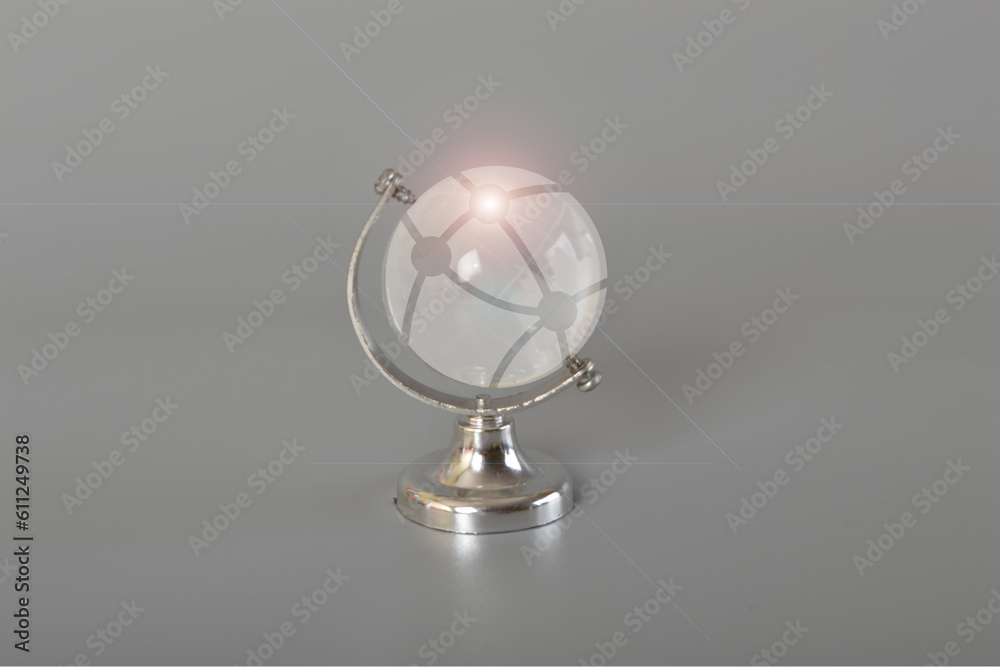 World globe isolated on a grey background. virtual planet Earth, where ...
