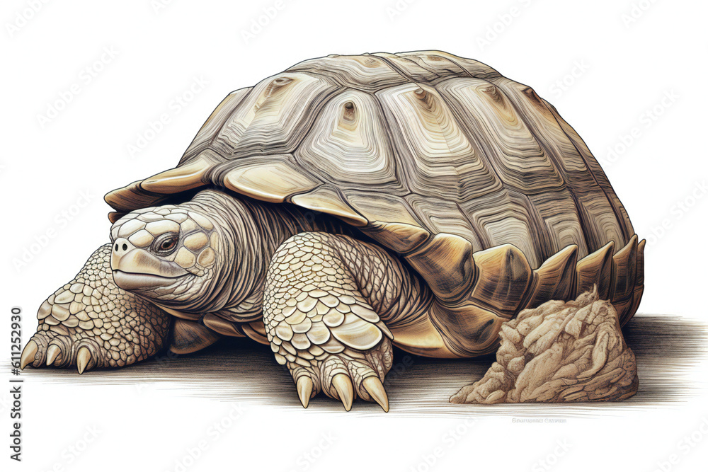 Tortoise isolated on white background, Generative AI Stock Illustration ...