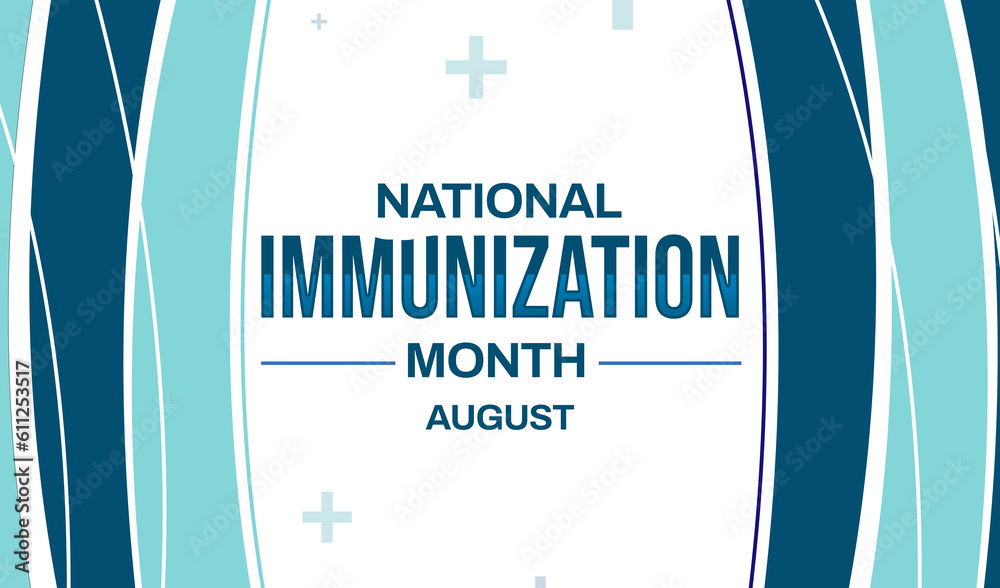 August is national immunization month, background design with colorful ...