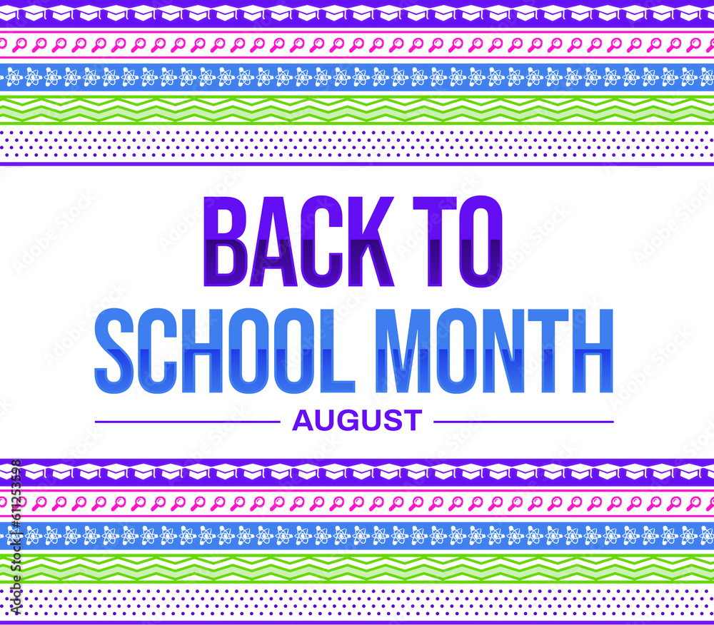 Back to School month wallpaper with traditional border design and ...