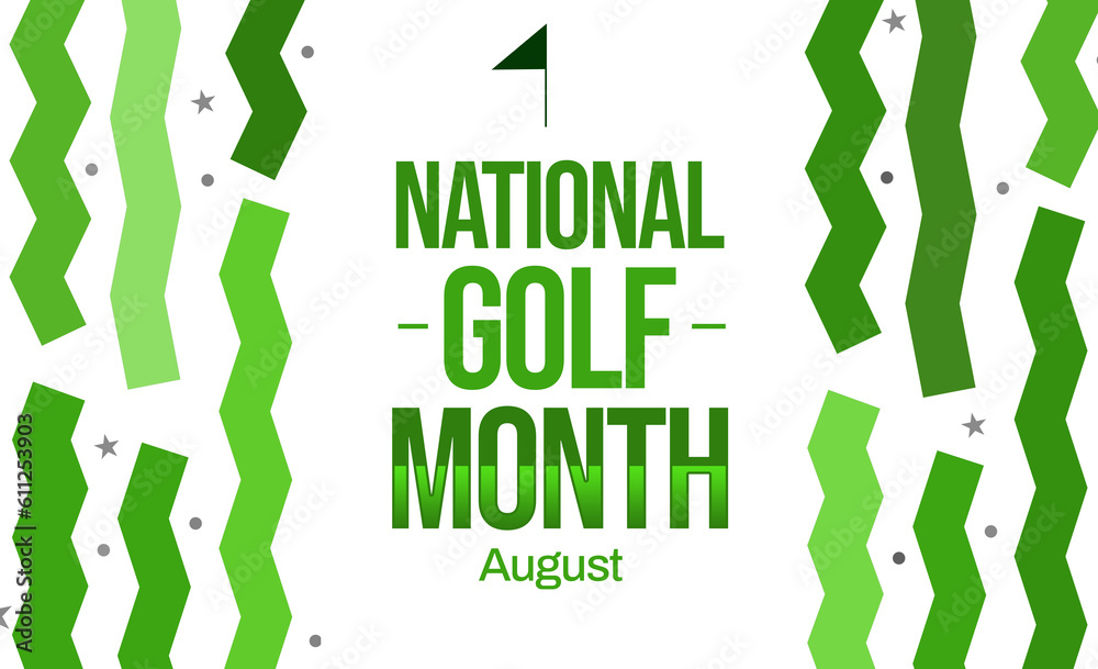 National Golf Month background in Green color with typography and ...
