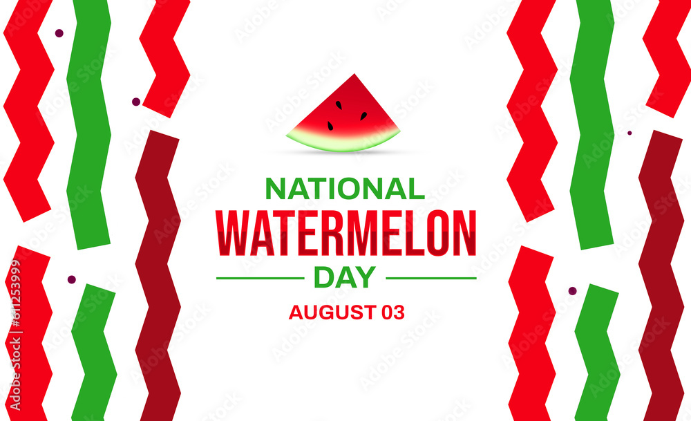 National Watermelon day background design with colorful shapes and ...