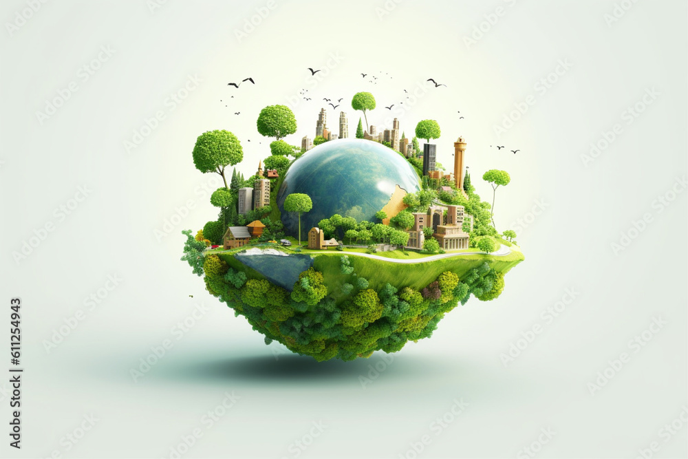 2023 world environment day 3d concept background. White background ...