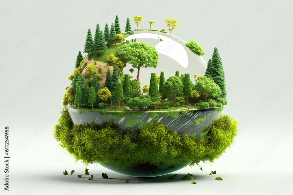 2023 world environment day 3d concept background. White background ...