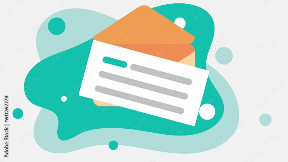 Envelope animation with letter in modern flat style. Concept for the ...