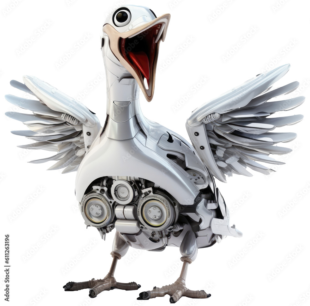 robot duck isolated on a transparent background, generative AI Stock ...