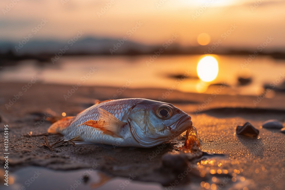 Dead fish washed ashore due to water pollution, Climate change and ...