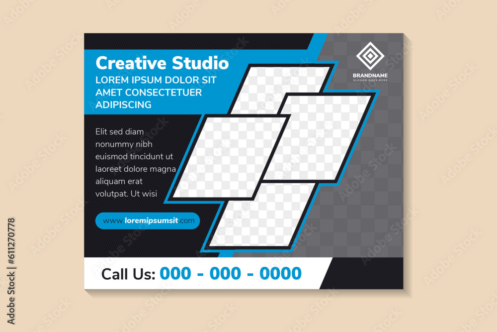 creative studio headline banner design template for Billboard or etc ...