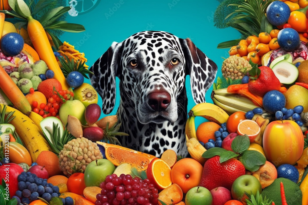 An abstract digital collage representing a pet nutritionist using ...