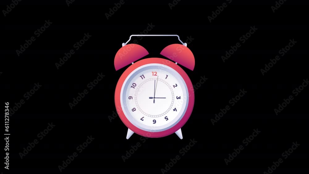 Animated Time Clock Moving on Transparent Background. Clock changes ...