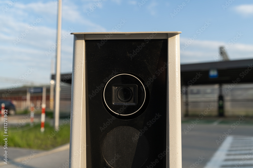 Automatic number plate recognition, digital surveillance camera. Smart ...