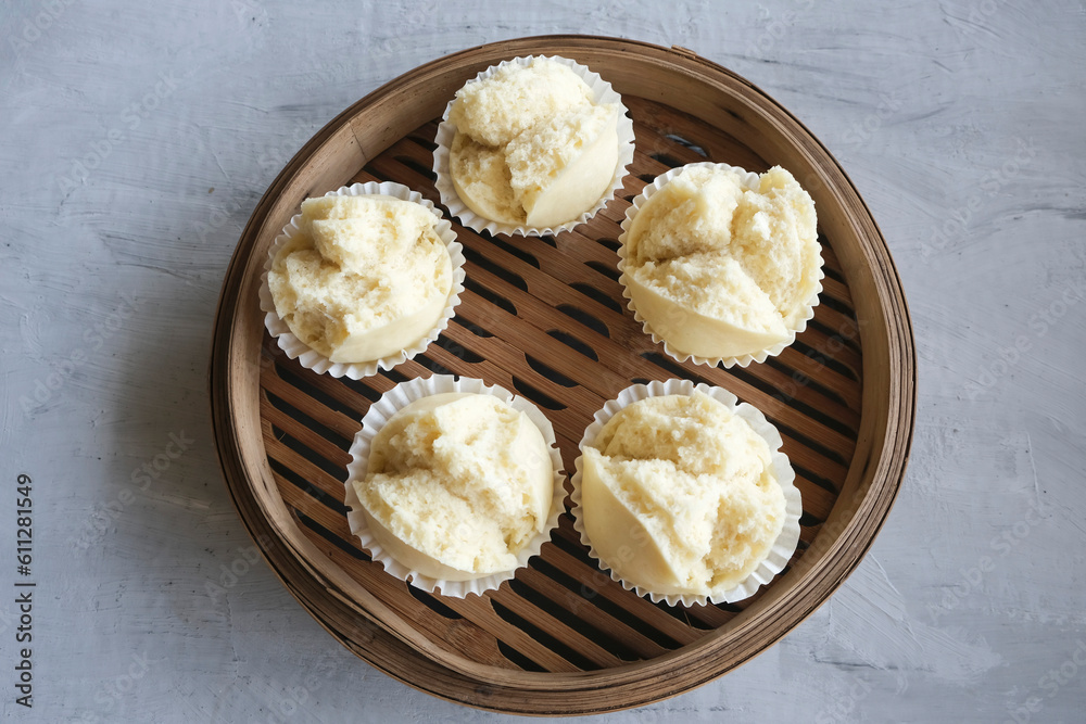 Popular Chinese pastry. White Fa Gao aka Prosperity Cake. Chinese's ...