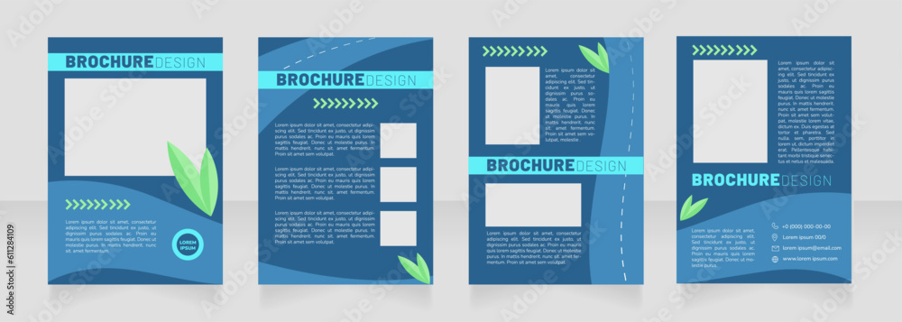New urbanism blue blank brochure design. Template set with copy space ...