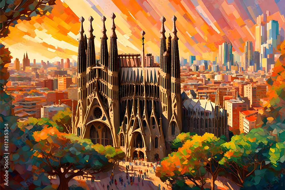 An enchanting illustration of the Sagrada Familia reveals the awe ...