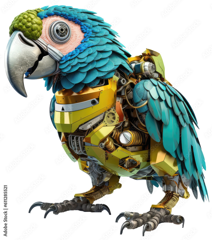 Robotic blue-and-yellow macaw parrot as mechanical cyber animal ...