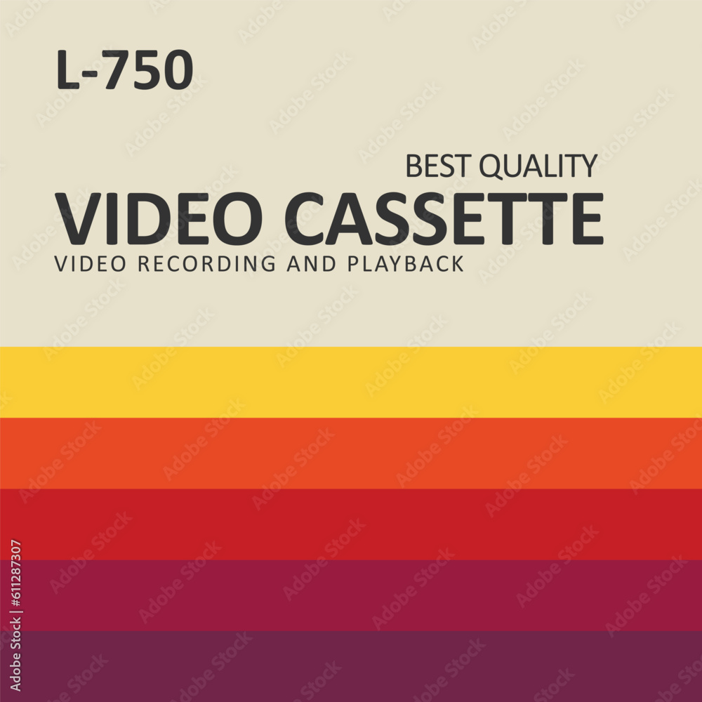 retro style blank vhs betamax cassette cover templates 80s 90s ...