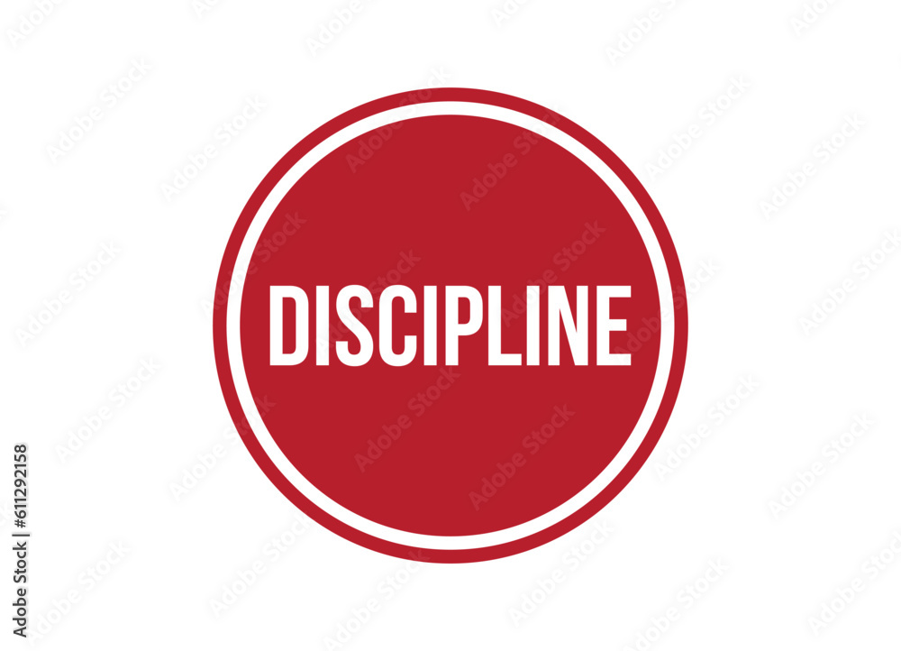 discipline red vector banner illustration isolated on white background ...