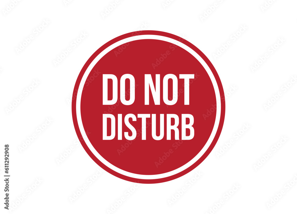 do not disturb red vector banner illustration isolated on white ...