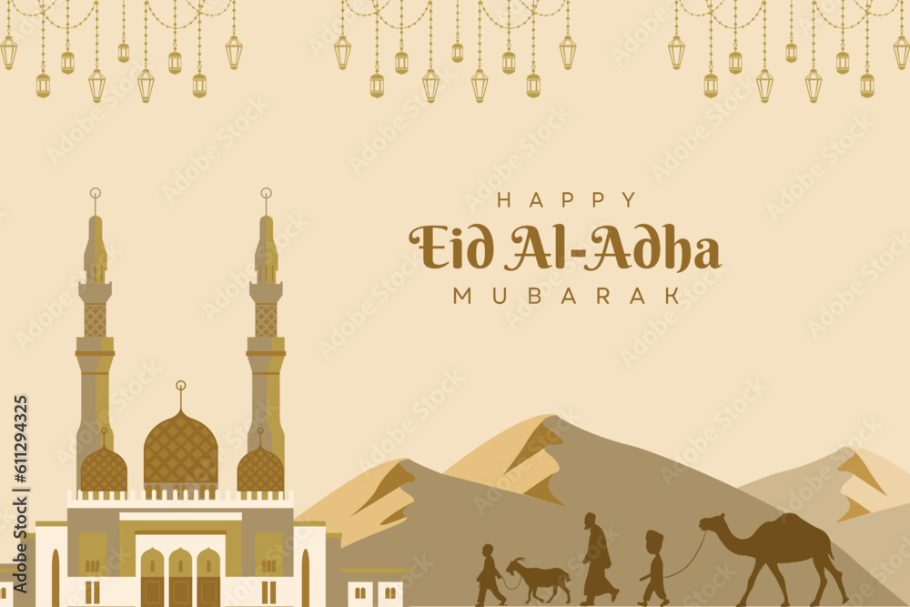 Vetor de happy eid al adha poster template islamic holiday do Stock ...