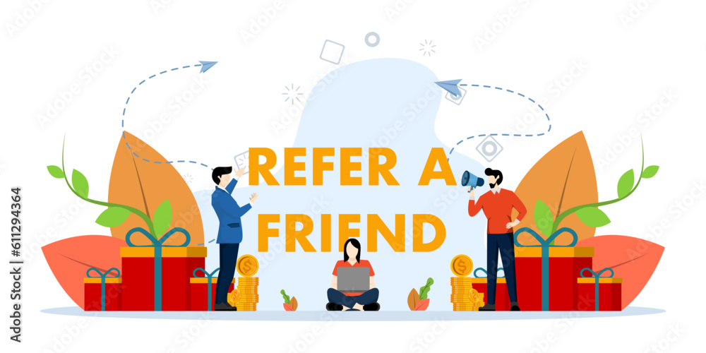 Grafika wektorowa Stock: Refer a friend concept. Referral program ...