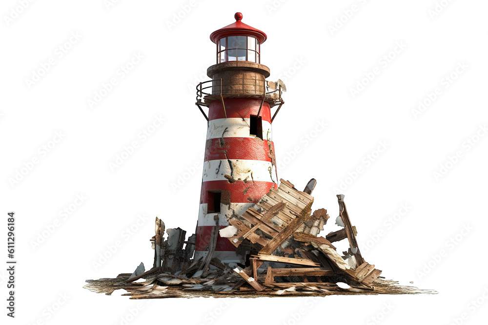 Crumbling Beacon - AI Generate Transparent Background Stock ...