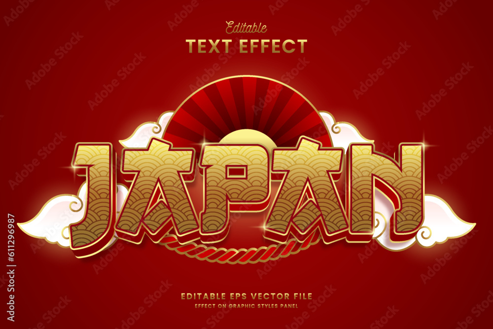 decorative editable japan text effect vector design Stock Vector ...