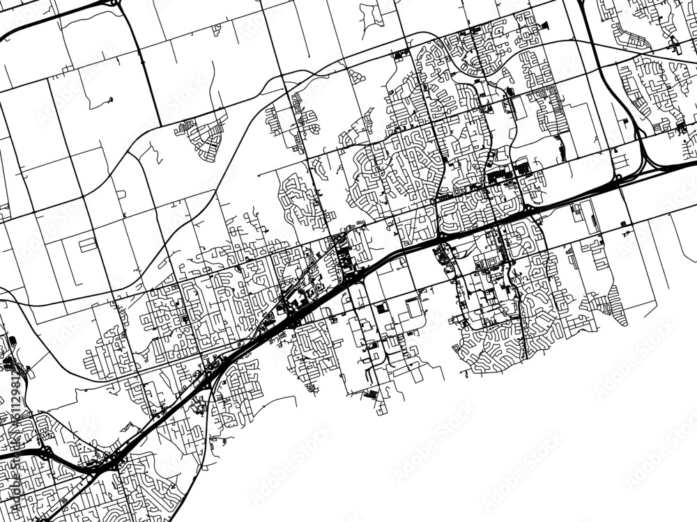 Vector road map of the city of Ajax - Pickering Ontario in Canada on a ...