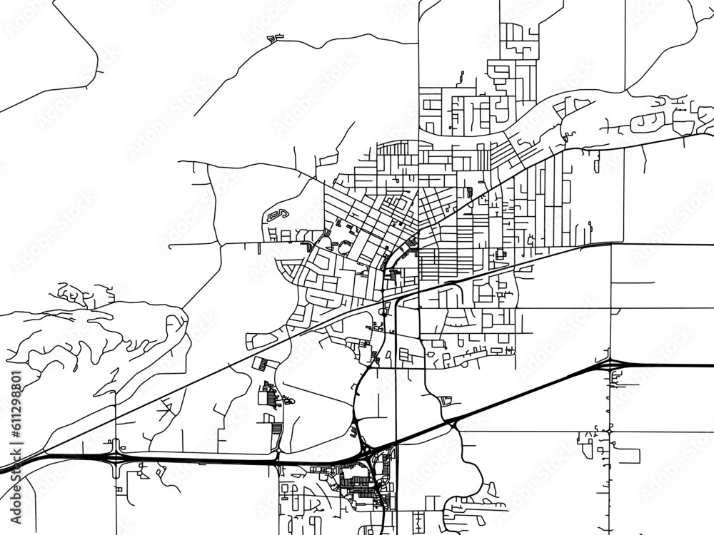 Vector road map of the city of Chilliwack British Columbia in Canada on ...