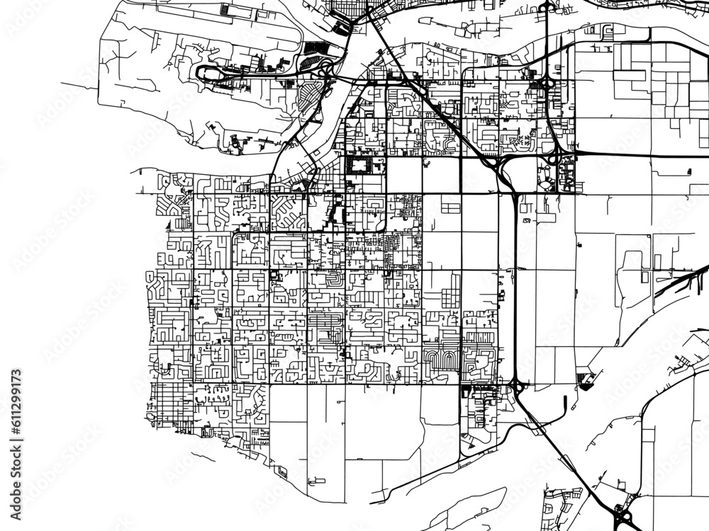 Vector road map of the city of Richmond British Columbia in Canada on a ...