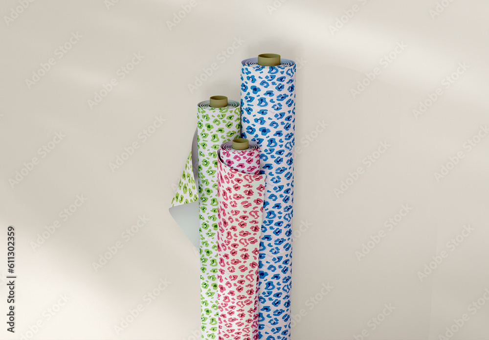 Fabric Rolls Mockup Stock Template | Adobe Stock