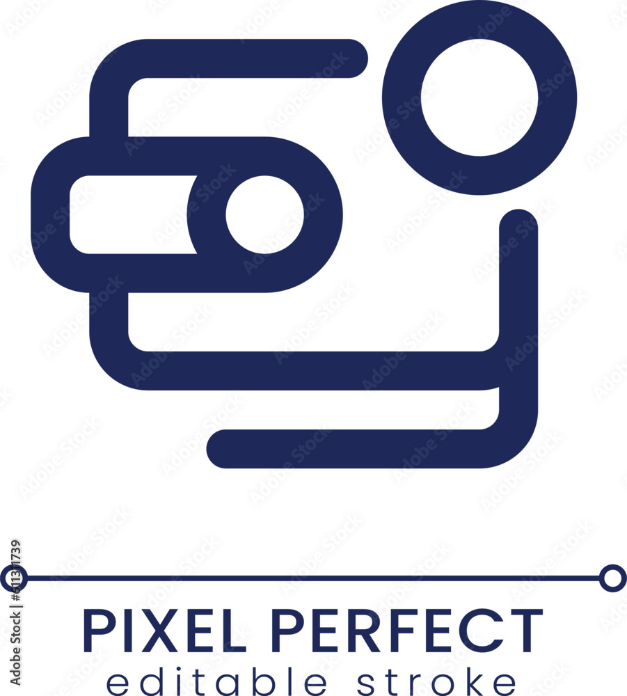 Notification from digital wallet pixel perfect linear ui icon. Online payment service. GUI, UX ...