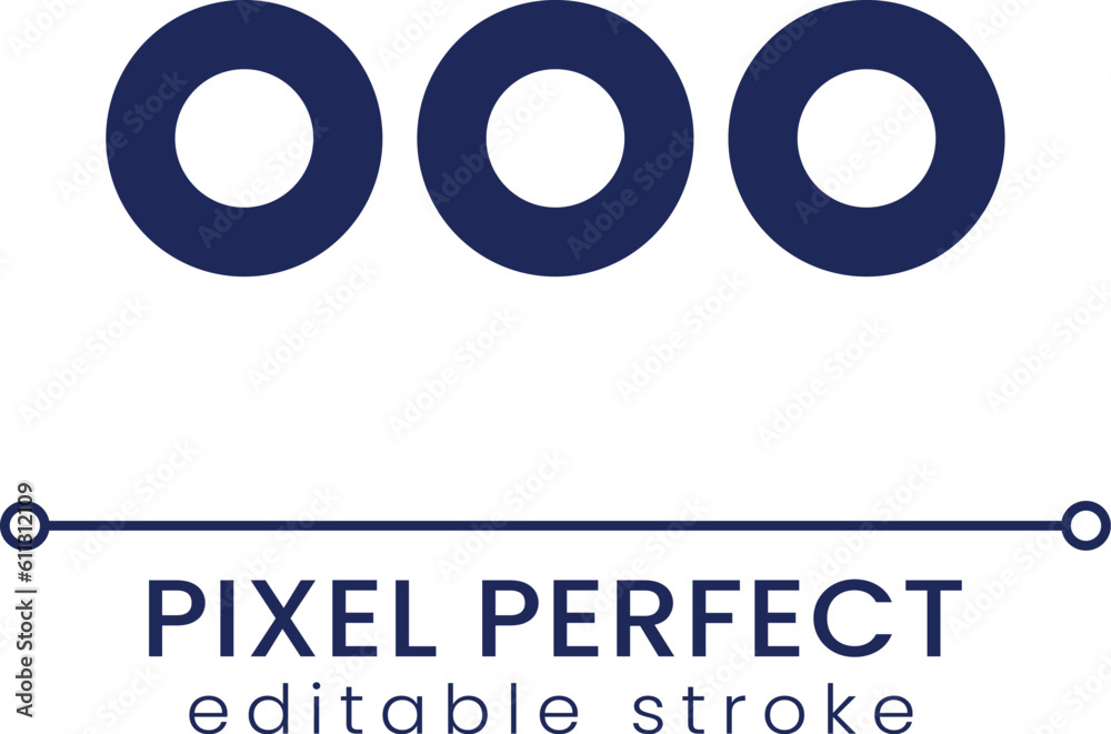 More options button pixel perfect linear ui icon. Interaction. Website circle elements. GUI, UX ...