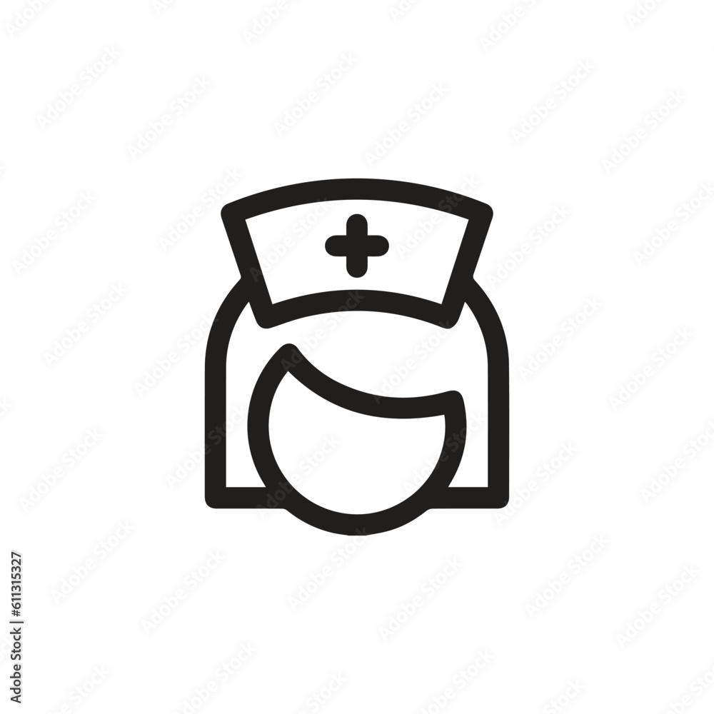 Nurse icon vector. Linear style sign for mobile concept and web design ...