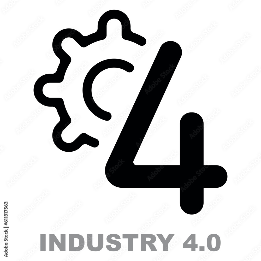 Industry 4.0 vector icon. The logo of the fourth industrial revolution ...