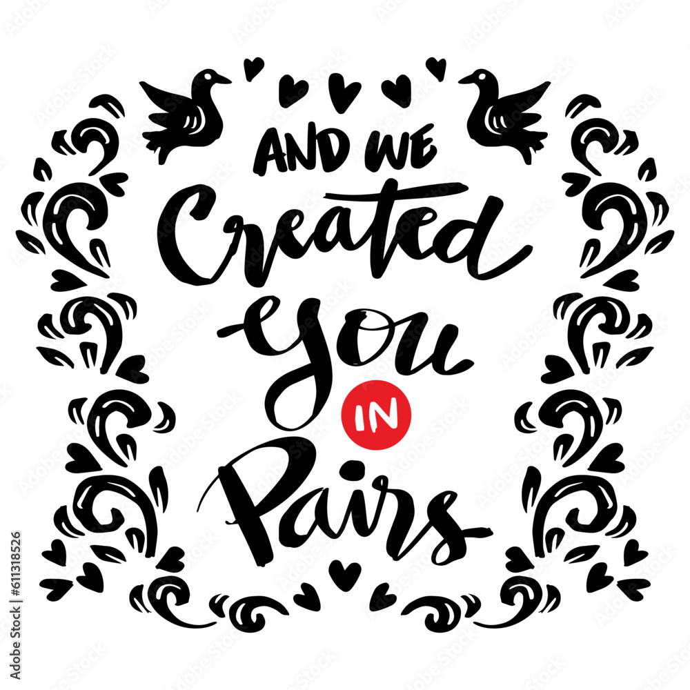 And we created you in pairs hand lettering. Islamic quotes. Stock ...