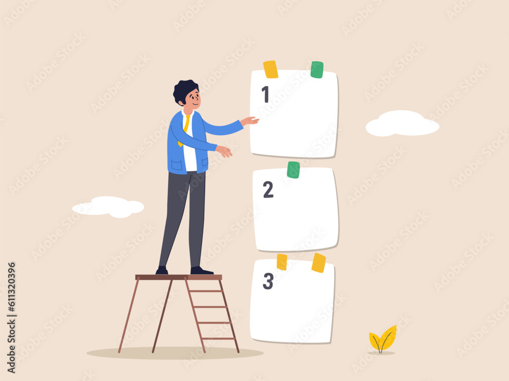 Task management concept. Set work priority, arrange to do list which ...