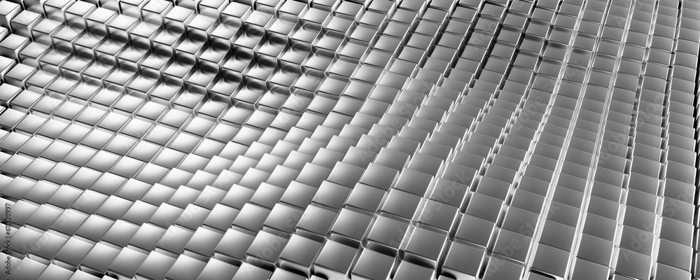 Silver metallic abstract cube background with light effect. Structure ...