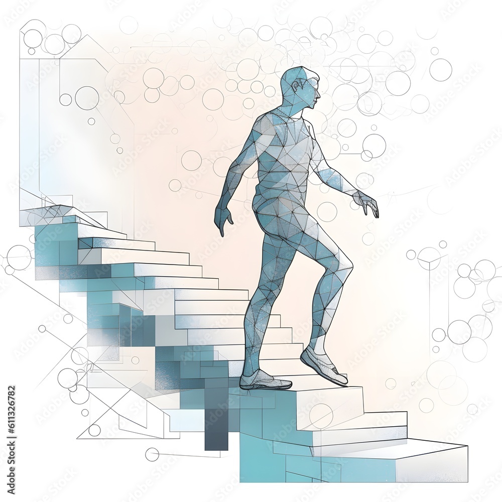 Ascending the steps of empowerment, inspiring art piece for self ...